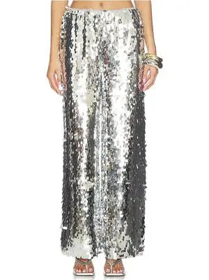 SIMONMILLER Nella Sequin Wide Leg Pant - Satellite Silver