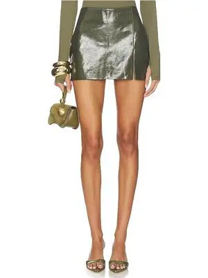 NAKEDVICE X The Betty Faux Leather Mini Skirt - Olive