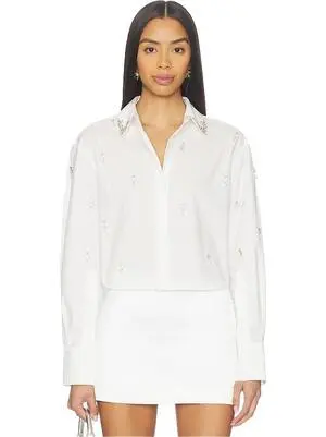Simkhai Renata Embellished Button Down Shirt - White