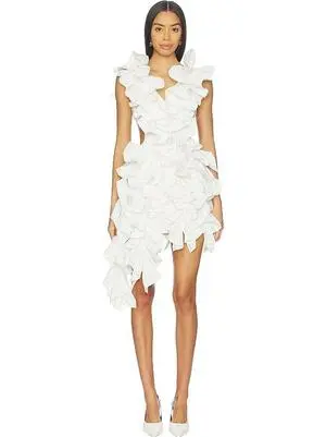 AKNVAS Olive Ruffle Dress - White