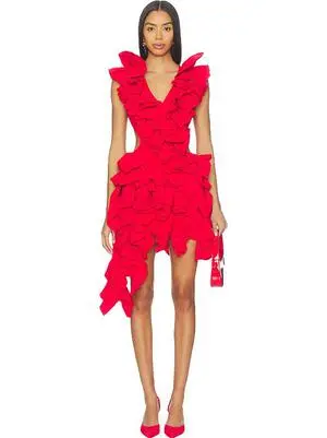 AKNVAS Ruffle Dress - Red