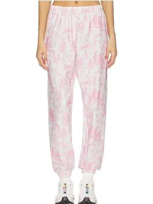 Beach Riot Georgie Fleece Pant - Powder Pink Toile
