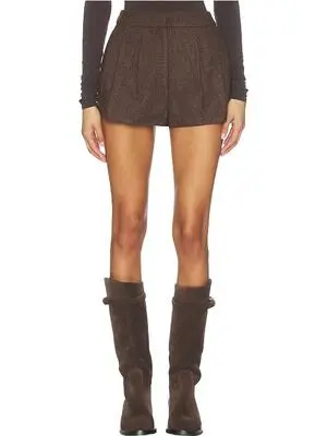 Astr The Label Sorine Shorts - Brown Plaid