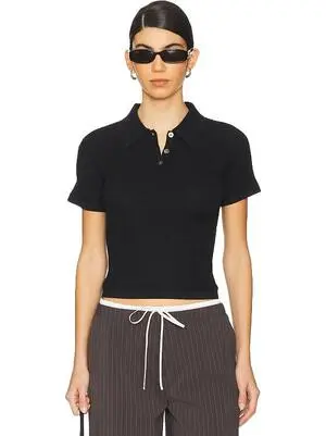 Guest In Residence Shrunken Polo Top - Black
