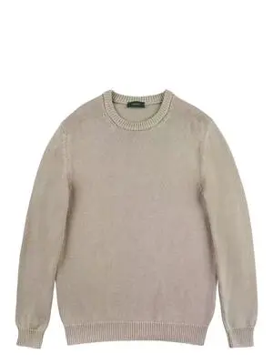 ZANONE Crew-neck Cotton Sweater - Neutrals