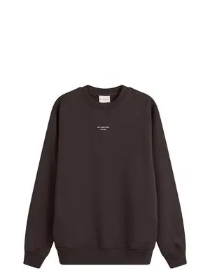 Drole De Monsieur Classic Slogan Sweatshirt - Dark Brown