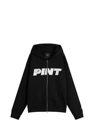 END. Pint Club Zip-up Hoodie - Washed Black