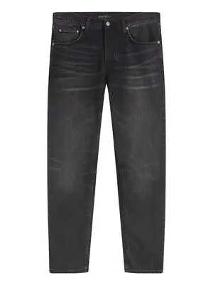 Nudie Jeans Solid Ollie Straight Leg Jeans - Black Force