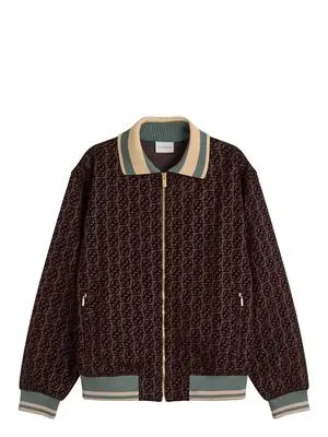 Drole De Monsieur Monogram Tracksuit Jacket - Dark Brown