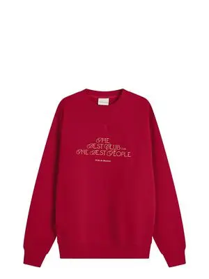 Drole De Monsieur The Best Club Script Logo Sweatshirt - Red