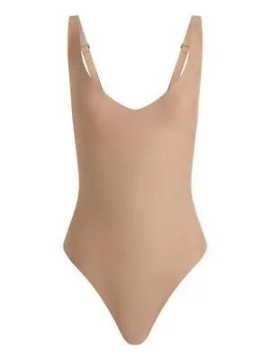 SKIMS Body Core Sculpt Plunge Thong Bodysuit - Sienna