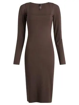 SKIMS Smooth Layers Long Sleeve Midi Dress - Espresso