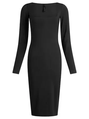 SKIMS Smooth Layers Long Sleeve Midi Dress - Obsidian