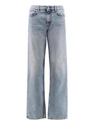 TOTEME Low Straight Organic Cotton Jeans - Blue