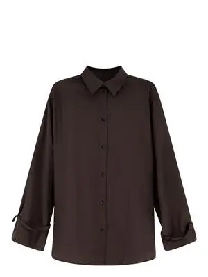 TOTEME Tiecuff Wool Shirt - Brown