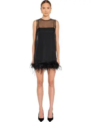 Amanda Uprichard Minnie Silk Organza Mini Dress Black