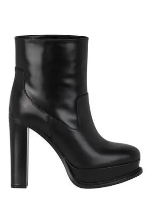 Alexander McQueen Leather Ankle Boots - Black