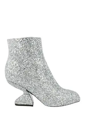 FERRAGAMO Sal 85 Glitter Ankle Booties - Silver