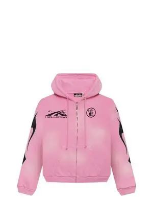 HELLSTAR Sports Flame Zip-up Hoodie - Pink