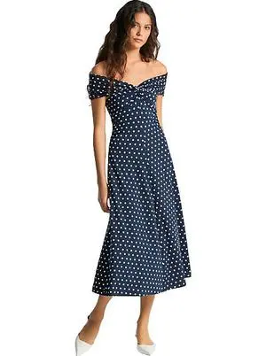 Michael Kors Polka Dot Stretch Matte-jersey Dress - Blue