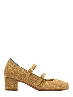 Rothy's Double Buckle Mary Jane Heel Golden Tweed