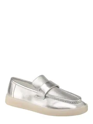 J/SLIDES NYC HEATH Leather Loafer Silver