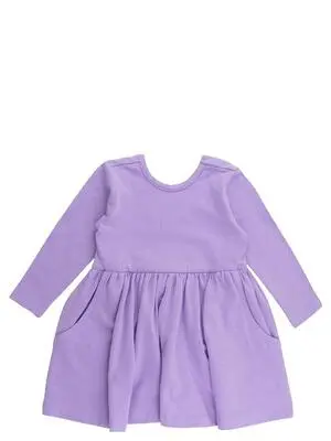 RUFFLEBUTTS Knit Long Sleeve Twirl Dress - Wisteria Purple