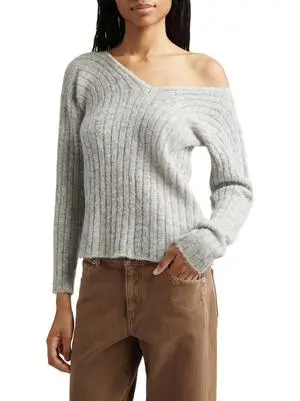 Paloma Wool Vita Alpaca Blend Rib Sweater - Grey