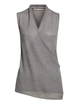 Paloma Wool Baby Alpaca & Merino Wool Blend Wrap Top - Grey