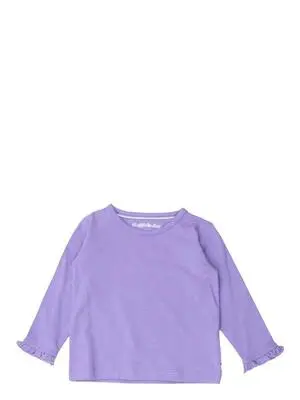 RUFFLEBUTTS Knit Long Sleeve Ruffle Tee - Wisteria Purple