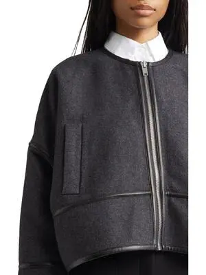 Proenza Schouler Ticiana Wool-blend Twill Jacket - Charcoal Melange