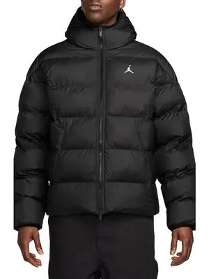 JORDAN Brooklyn Water Repellent Puffer Jacket - Black/white