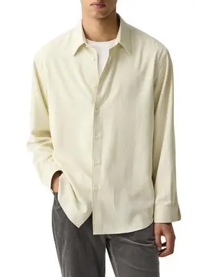 Theory Leaf Relaxed Button-up Shirt Oat Milk