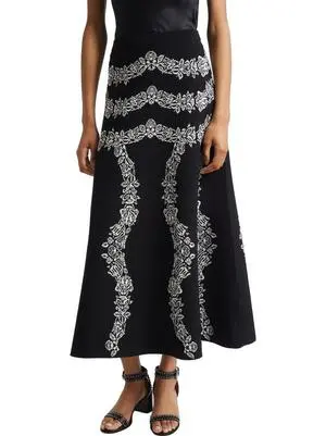 Ulla Johnson Valencia Jacquard Maxi Skirt - Noir