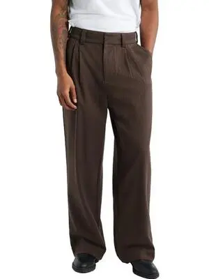 ELWOOD Courtyard Pleated Pants Gravel Stripe