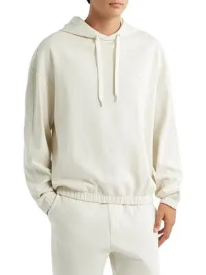 BOSS Stevens Cotton Pullover Hoodie - Open White