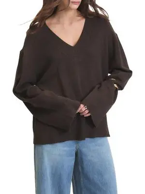 Deluc Asclepias V-neck Sweater - Chocolate Brown