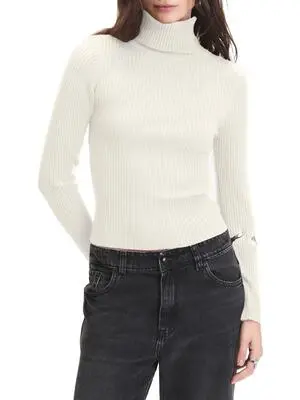 Deluc Mylo Ribbed Turtleneck Sweater - Ecru