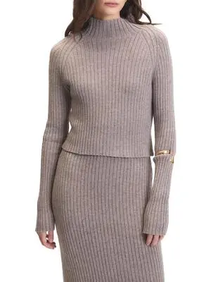 Deluc Randy Rib Crop Sweater Mink