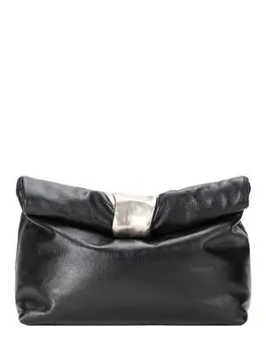 Staud Leather Foldover Cuff Clutch - Black