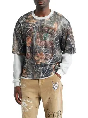 ROLLING LOUD Soho Layered Print Thermal Graphic T-shirt - Camo