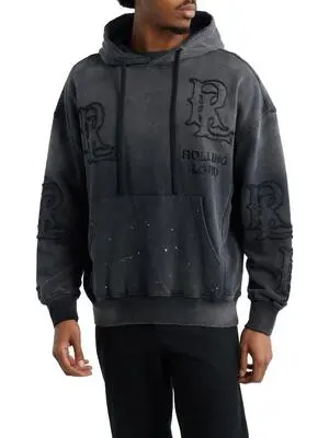ROLLING LOUD Appliqué Hoodie - Washed Black