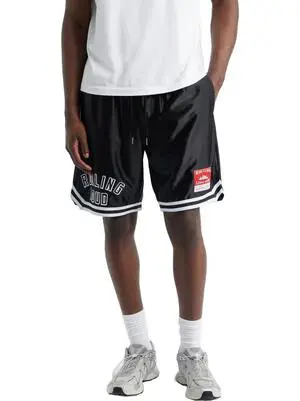 ROLLING LOUD Logo Graphic Satin Shorts - Black