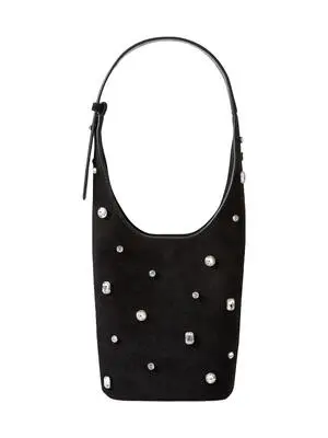 Veronica Beard Crystal Embellished Loop Bag - Black