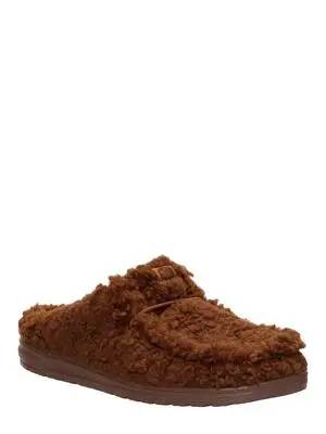 HEY DUDE Wally Faux Shearling Slipper - Downtown Brown