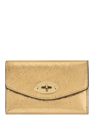 Mulberry Darley Metallic Leather Wallet On Chain - Somerset Gold