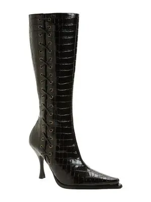 Jeffrey Campbell Stunna Boot Black Croco