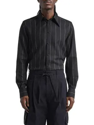 Dolce & Gabbana Gold Fit Pinstripe Flannel Shirt - Rigato
