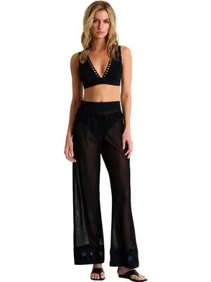 Shan Mesh Pants With Mosaic Cutout - Black