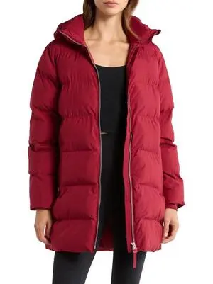 BEYOND YOGA Long Puffer Coat With Hood